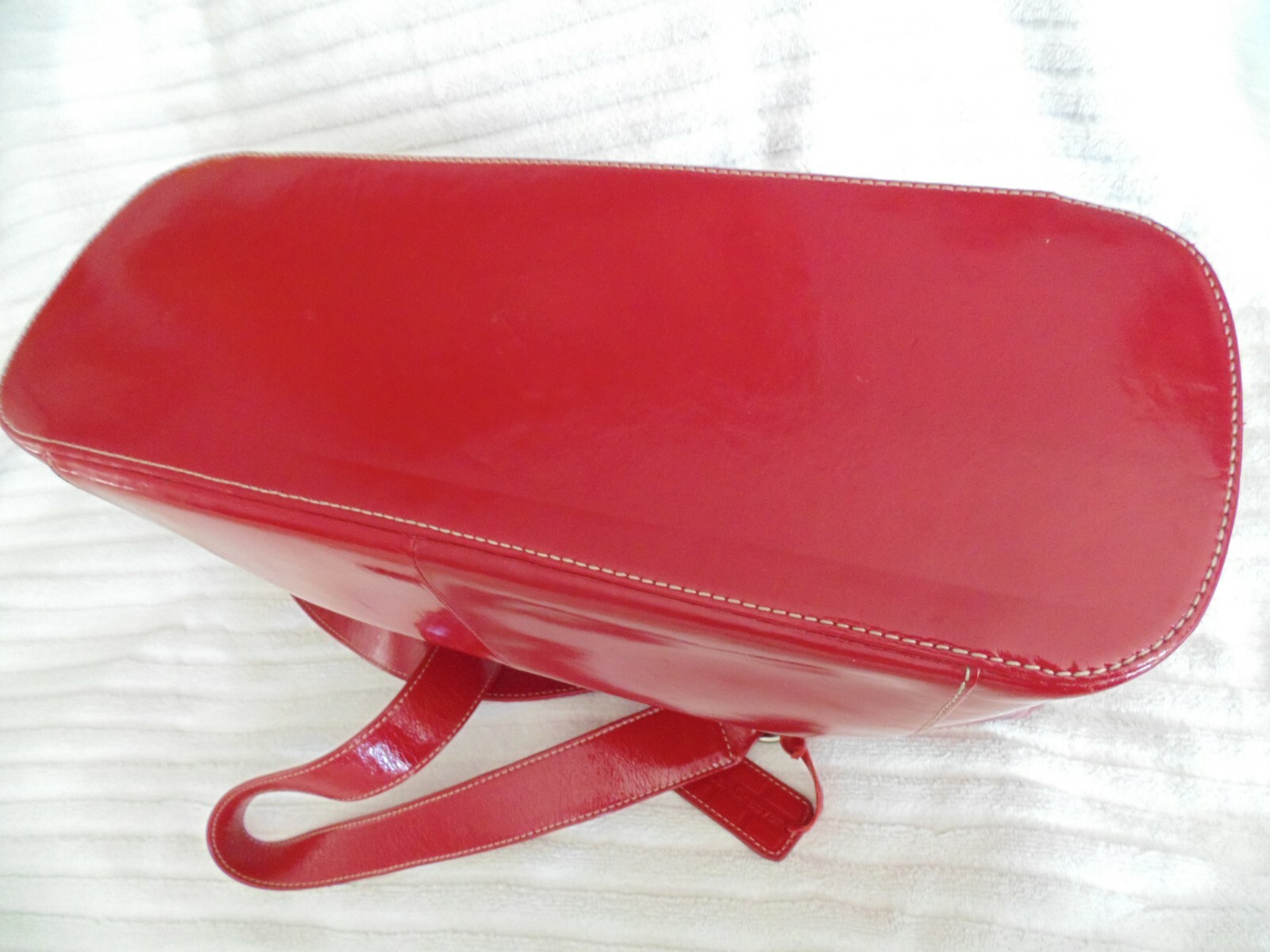 JEN GROOVER Butler Bag Red Patent Leather Large Tote Bag Handbag Purse ...