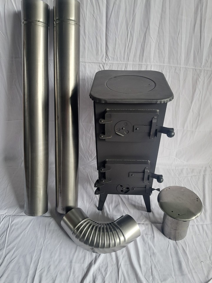 LOG WOOD BURNER STOVE FLUE SYSTEM PIPES SET 6.5KW GARAGE SHED WORKSHOP ...