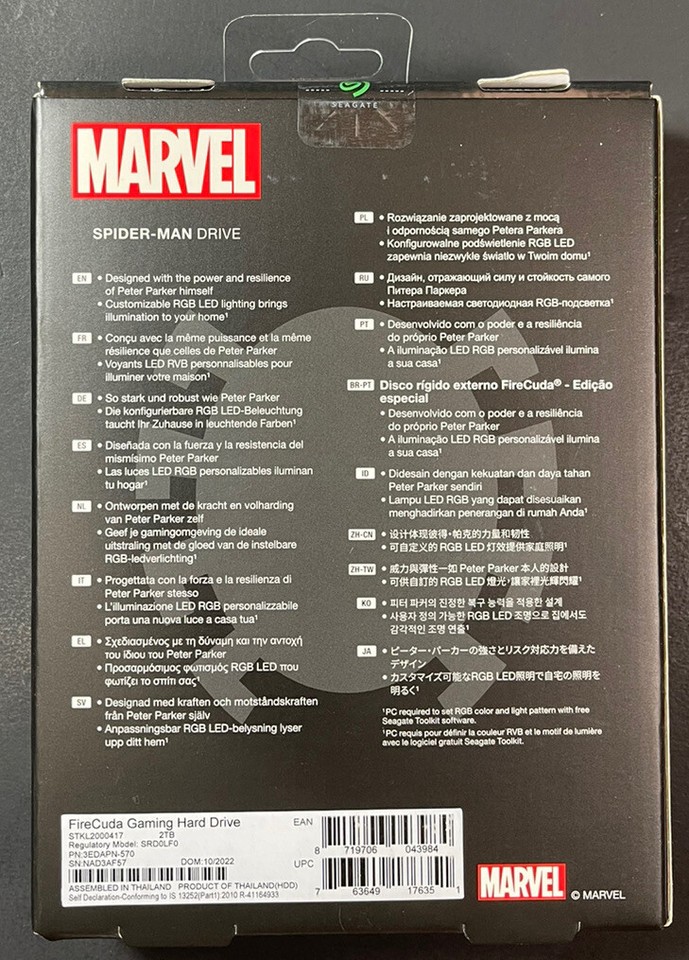 Seagate FireCuda External Gaming Hard Drive 2TB HDD [ Marvel Spider-Man ...