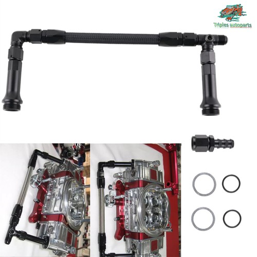 New AN6 Dual Feed Carb Fuel Line Braided For Holley Carburetor 4150 ...