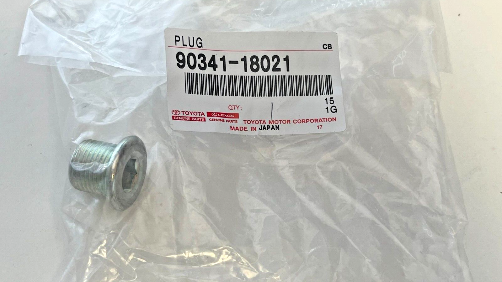 1998-2005 GENUINE TOYOTA & LEXUS PLUG (For Differential DRAIN) 90341 ...