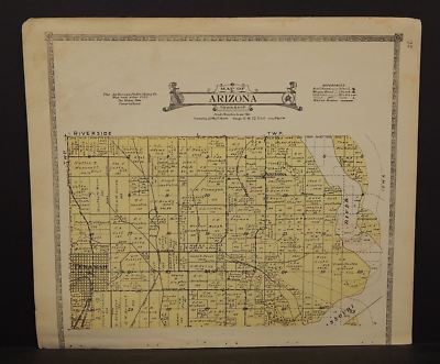 Nebraska Burt County Map Arizona Township 1922 L11#95 | eBay