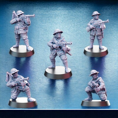 WW2 Chinese NRA Infantry with SMGs - 5 Figures - 28mm Wargames and ...