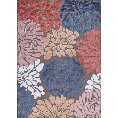 LuuL Home Floral Indoor Outdoor Rugs 5x7 Large Area Rug for Living Room ...