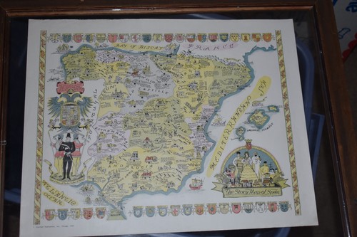 The Story Map of Spain Colortext Publications Pictorial Map 1935 not ...