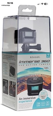 Kitvision 360 Immerse Action Camera with Built-In Wi-Fi - Black | eBay UK