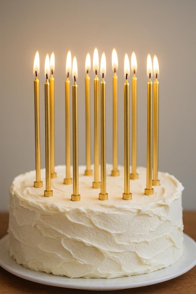 Storm&Lighthouse 12 Tall Gold Party Candles with Candle Holders for ...