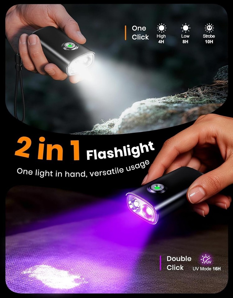 Mohard Rechargeable LED Torch 1200LM UV Black Light 395nm Waterproof ...