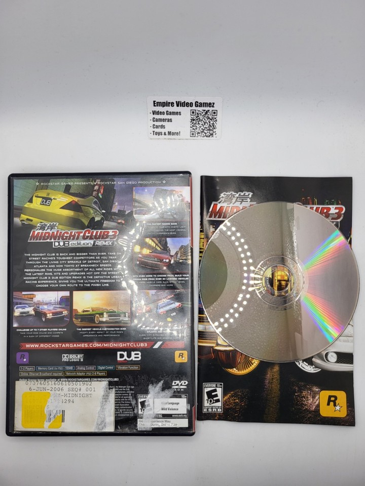 Midnight Club 3: DUB Edition Remix (PlayStation 2 PS2, 2002) - Complete ...