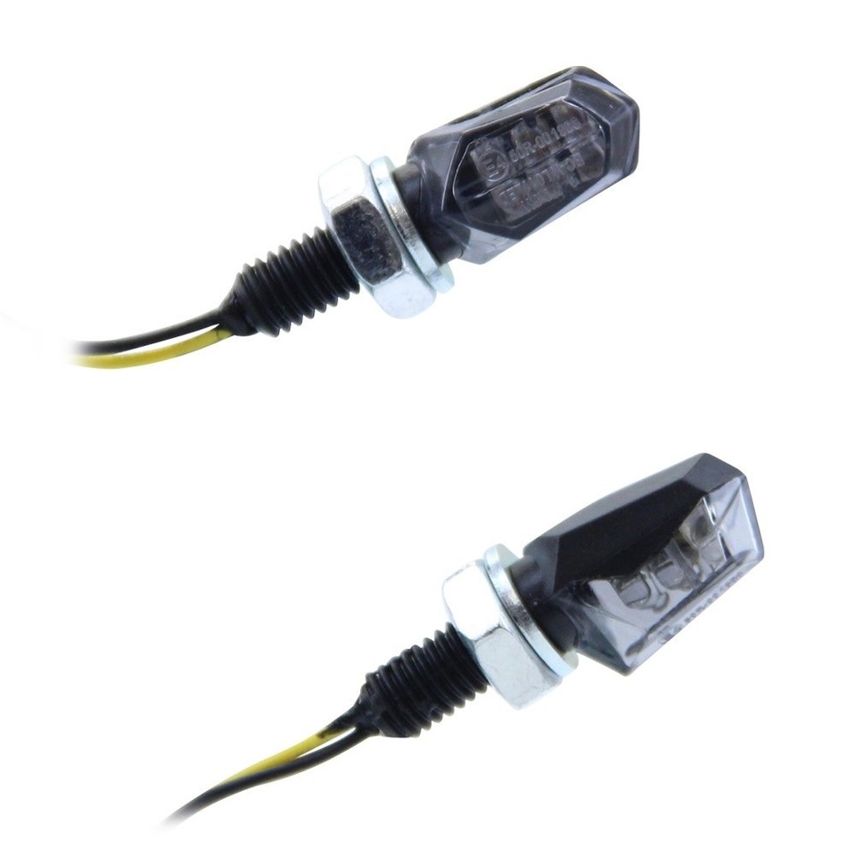 MINI LED MICRO BLINKER TINY SCHWARZ SMOKE GETÖNTES für Motorrad Quad ...