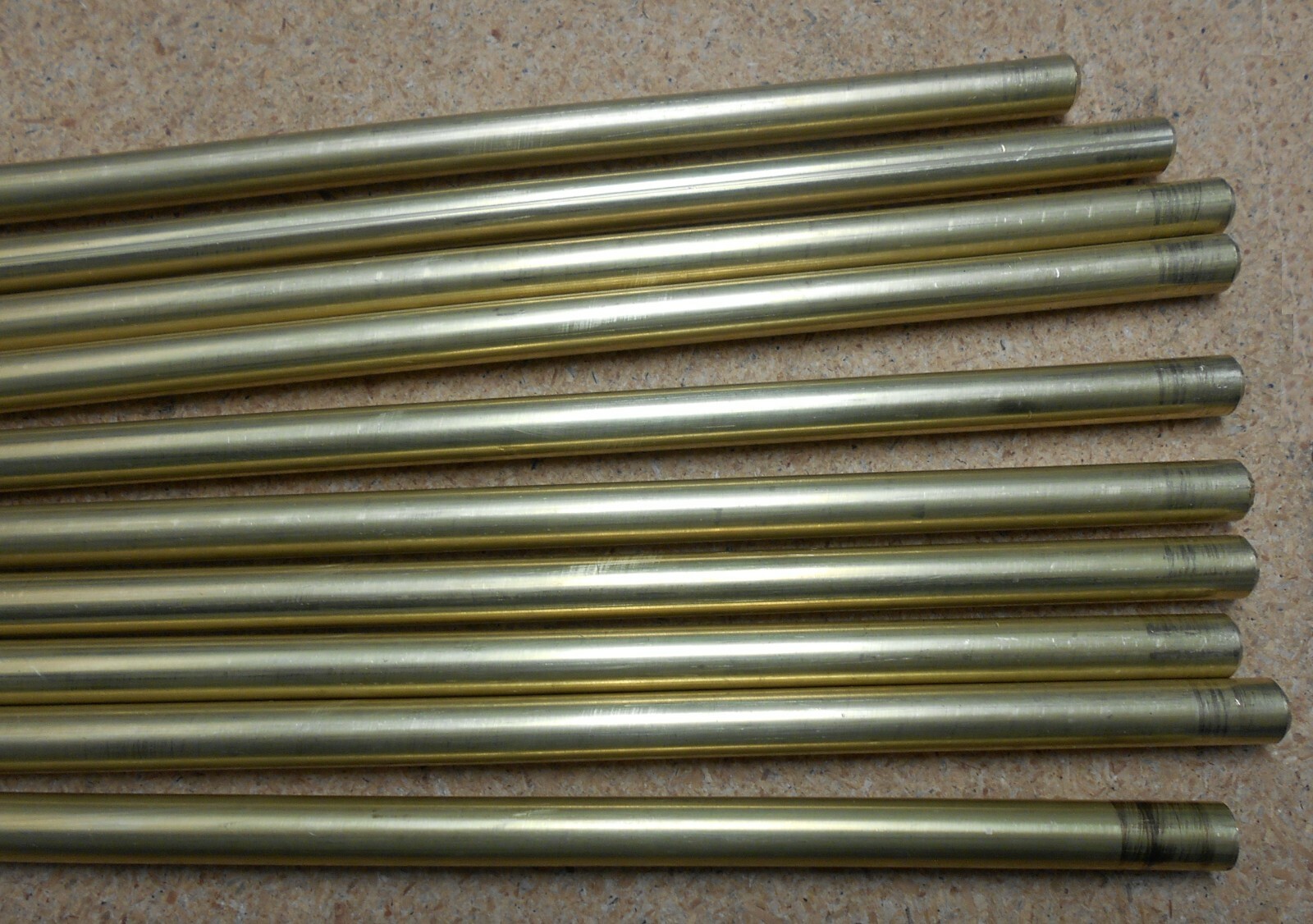 (10) pieces 360 SOLID BRASS round stock 3/8" (0.375) 10" RND - cutoffs ...