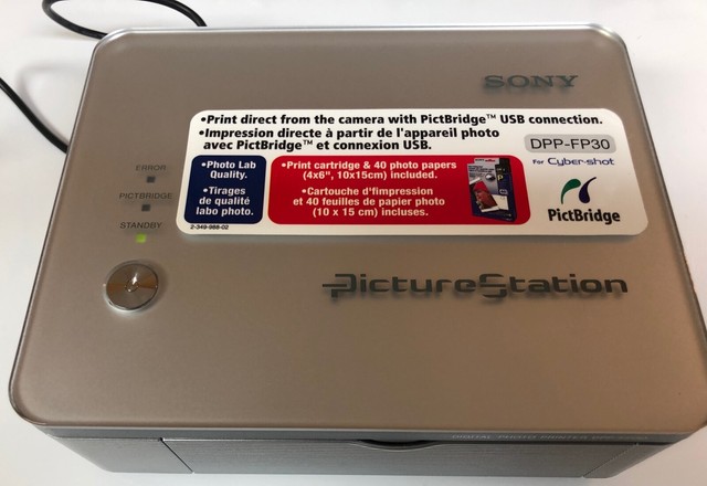 SONY PICTURE STATION DIGITAL PHOTO PRINTER DPP-FP30 CYBER-SHOT CAMERA ...