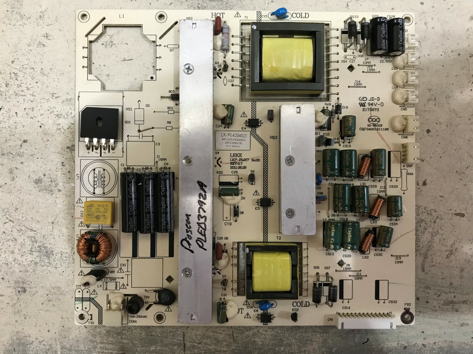 Proscan PLED3792A Power Supply Board LK-PL420402I CQC04001011196 LKP ...