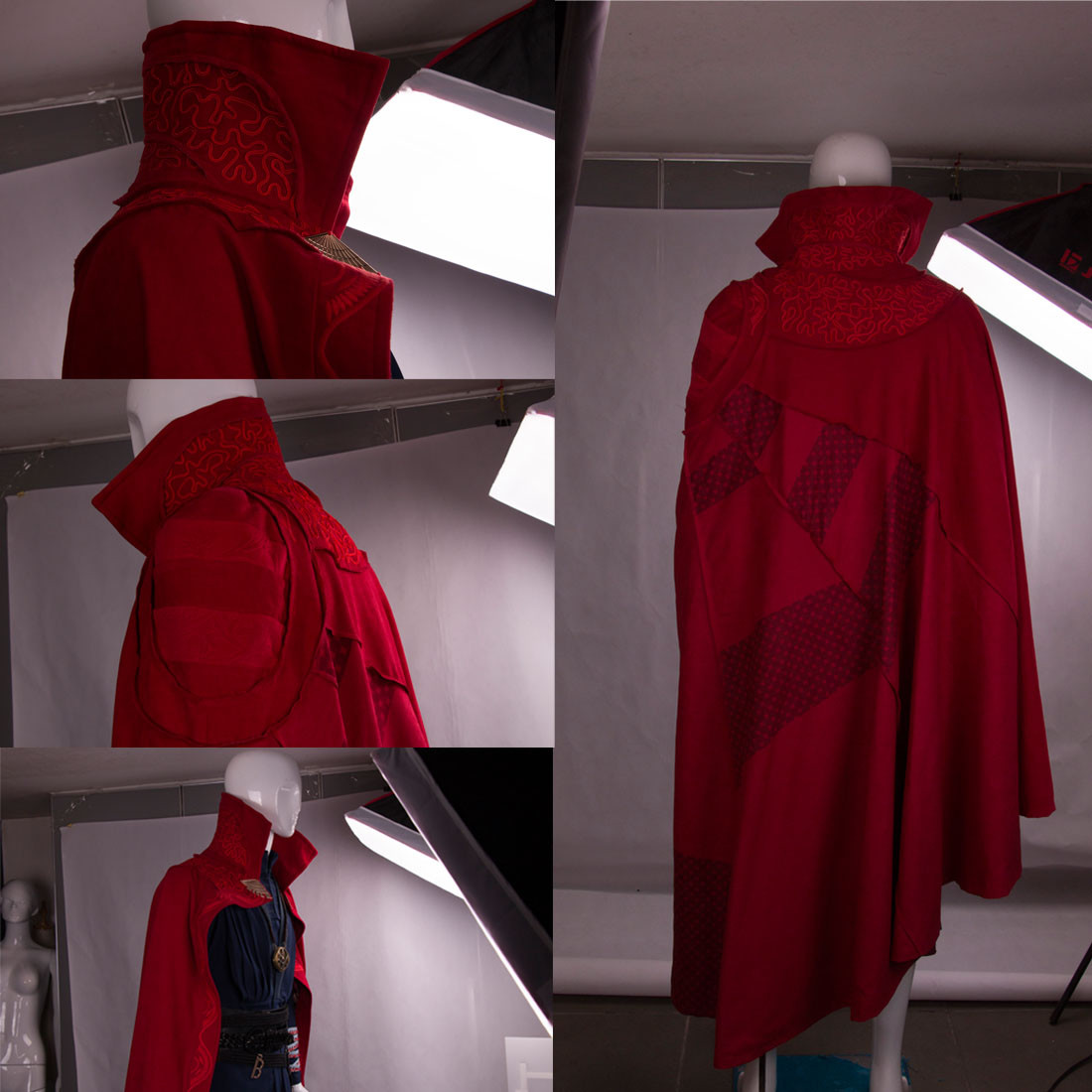 Doctor Strange Red Robe Cloak Necklace Ring Cosplay Dr Strange Full Set ...