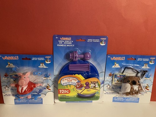 Waggles Play Set Toys LOT of 3 PIG & OWL ANIMAL figures + Merry Go ...
