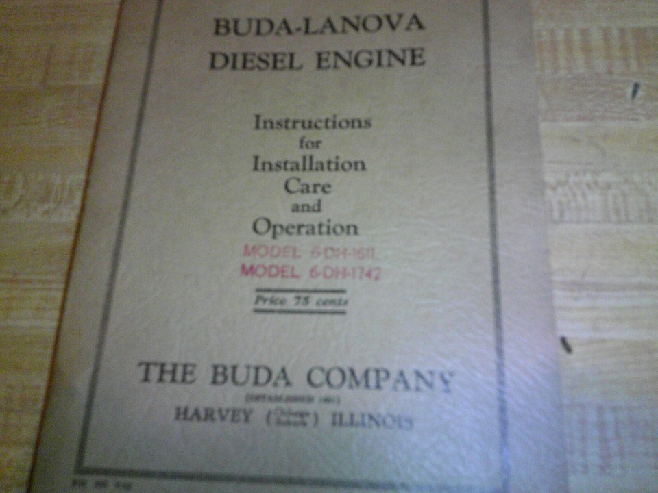 buda diesel engine instruction operation manual 6DH-1611-1742 buda ...