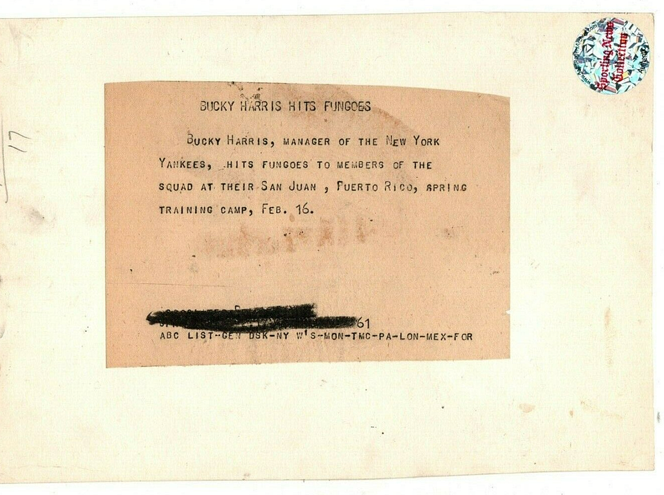 TRIMMED-MATTED ORIGINAL PHOTO NEW YORK YANKEES MANAGER HALL OF FAME ...