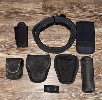 Police/Security Duty Belt/Nylon Accessories (2) Handcuff/Baton/Keys ...