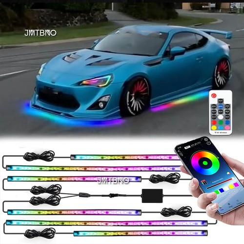 6 RGB Multicolor LED Underglow Lights Bluetooth Strip For Toyota ...