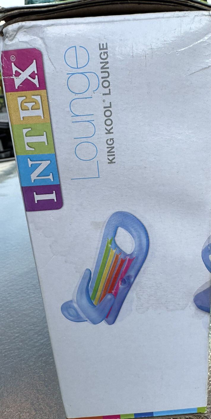 Intex King Kool Lounge Floating Swimming Pool Lounger with Headrest ...