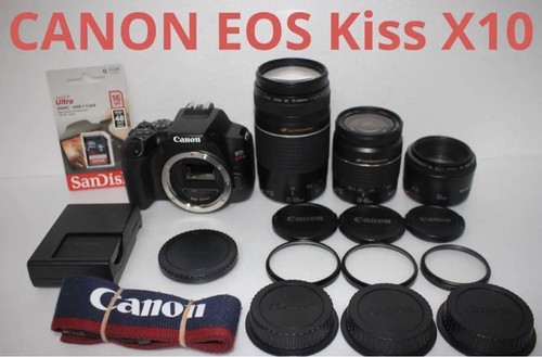 Good product Canon kiss x10 standard & telephoto & single focus triple ...