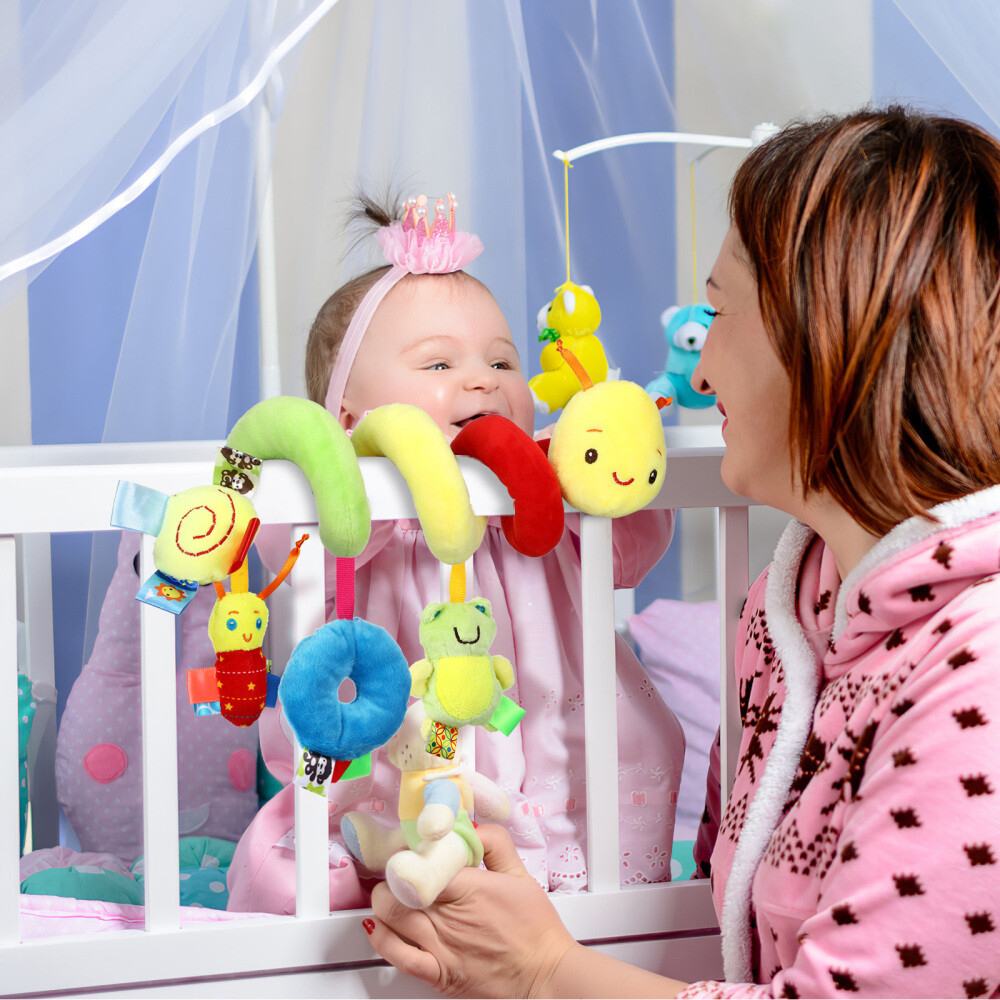 Infant Crib Cot Pram Hanging Rattles Spiral Stroller Car Seat Toy w ...