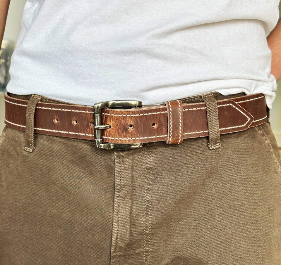Handmade Heavy Duty Leather Work Tool Gun Belt 1.5" Thick Belt ...