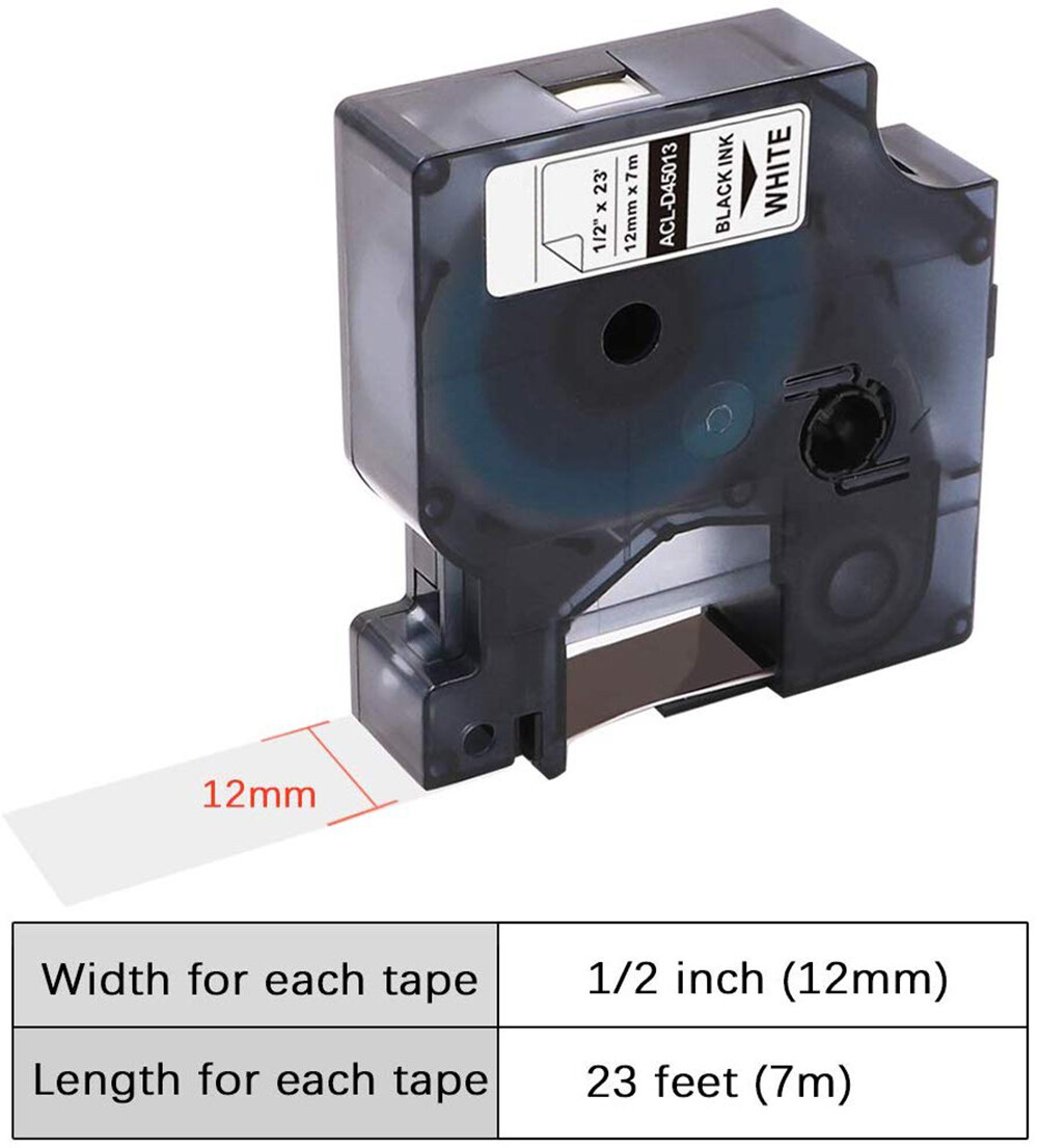 Compatible Dymo D1 Label Tape 45013 Glittler Cartridge 12mm 3m Label ...
