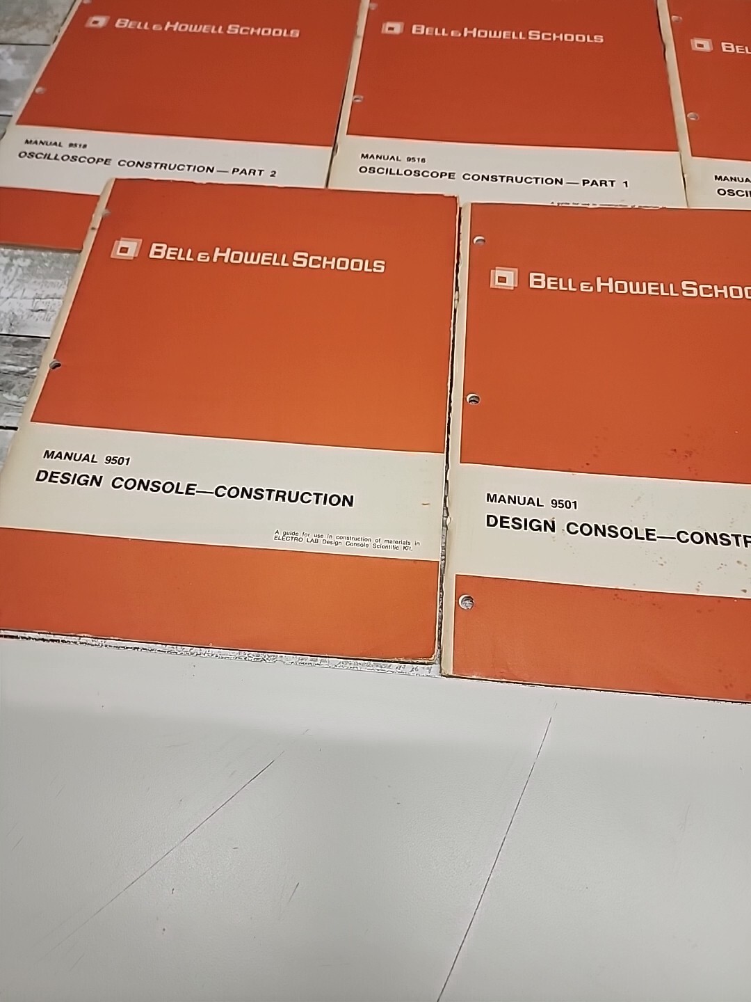 Bell & Howell Schools 5 Manuals 9501, 9516, 9518, 9520 Oscilloscope Ham ...