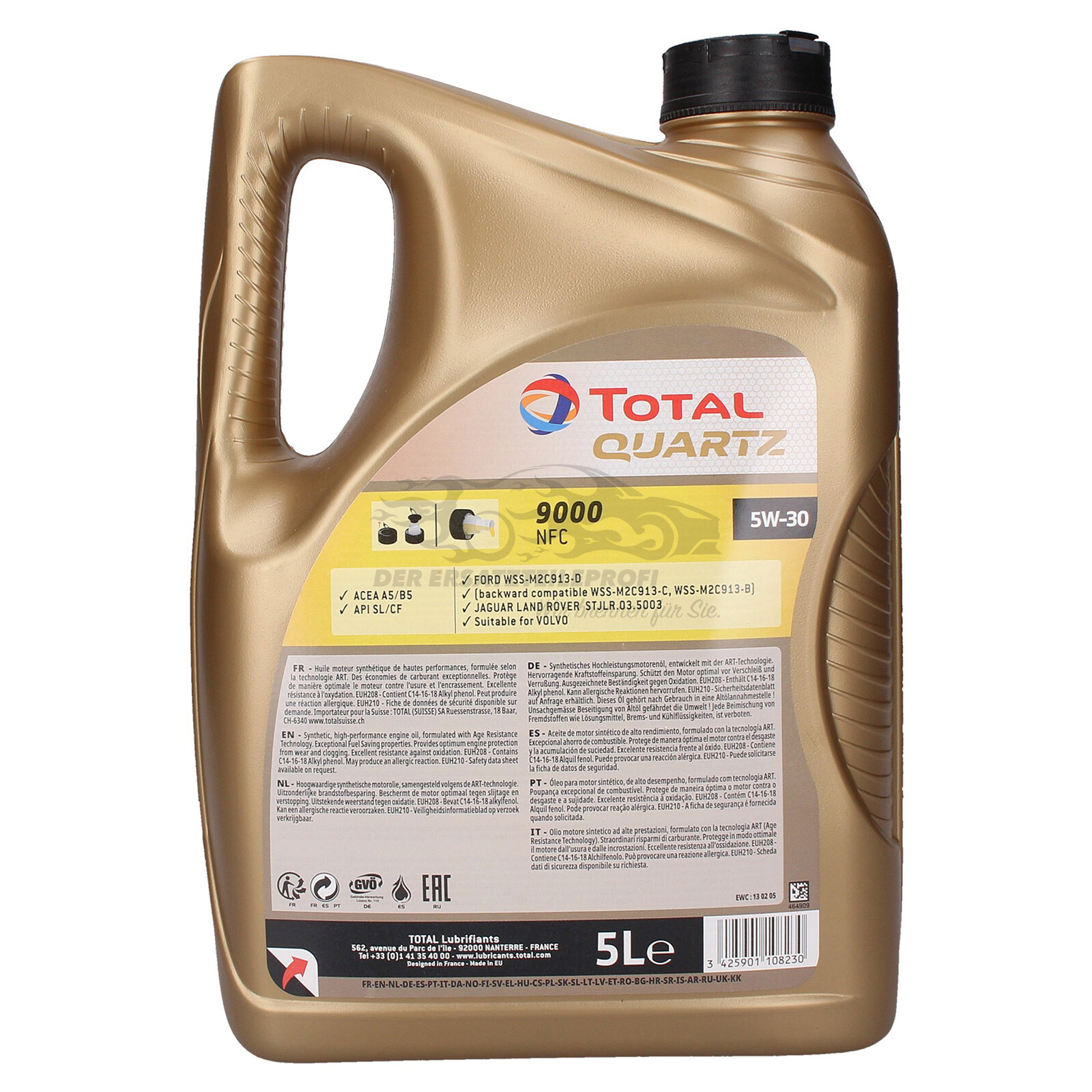 Total Motoröl 5 Liter Quartz 9000 Future NFC 5W-30 ACEA A5/B5 API SL/CF ...