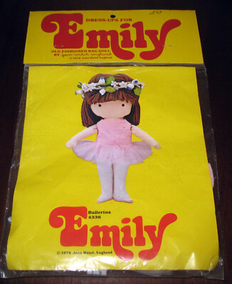 Vintage 1978 Joan Walsh Anglund Dress-ups 4 EMILY Rag Doll Ballerina ...