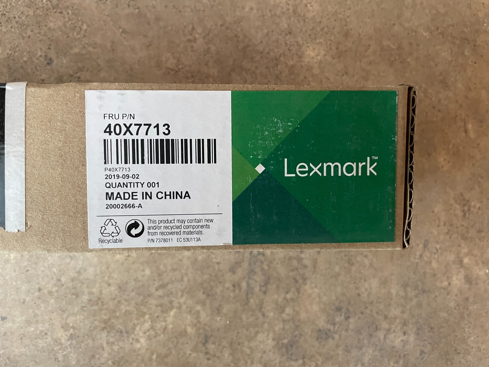 GENUINE LEXMARK 40X7713 TRANSFER ROLL M5155 M5163 MS710DN MS810DN ...