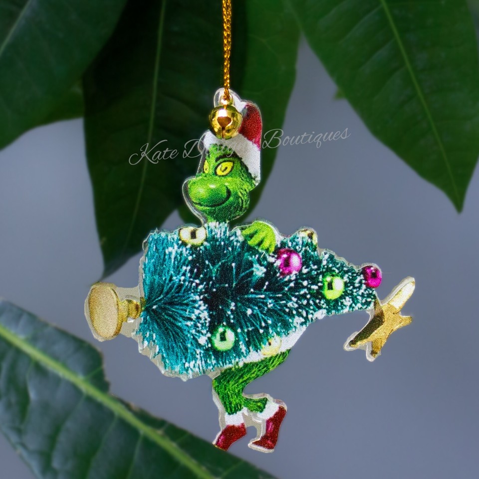 Merry Christmas Grinch Ornaments Xmas Tree Hanging Decoration Figure ...