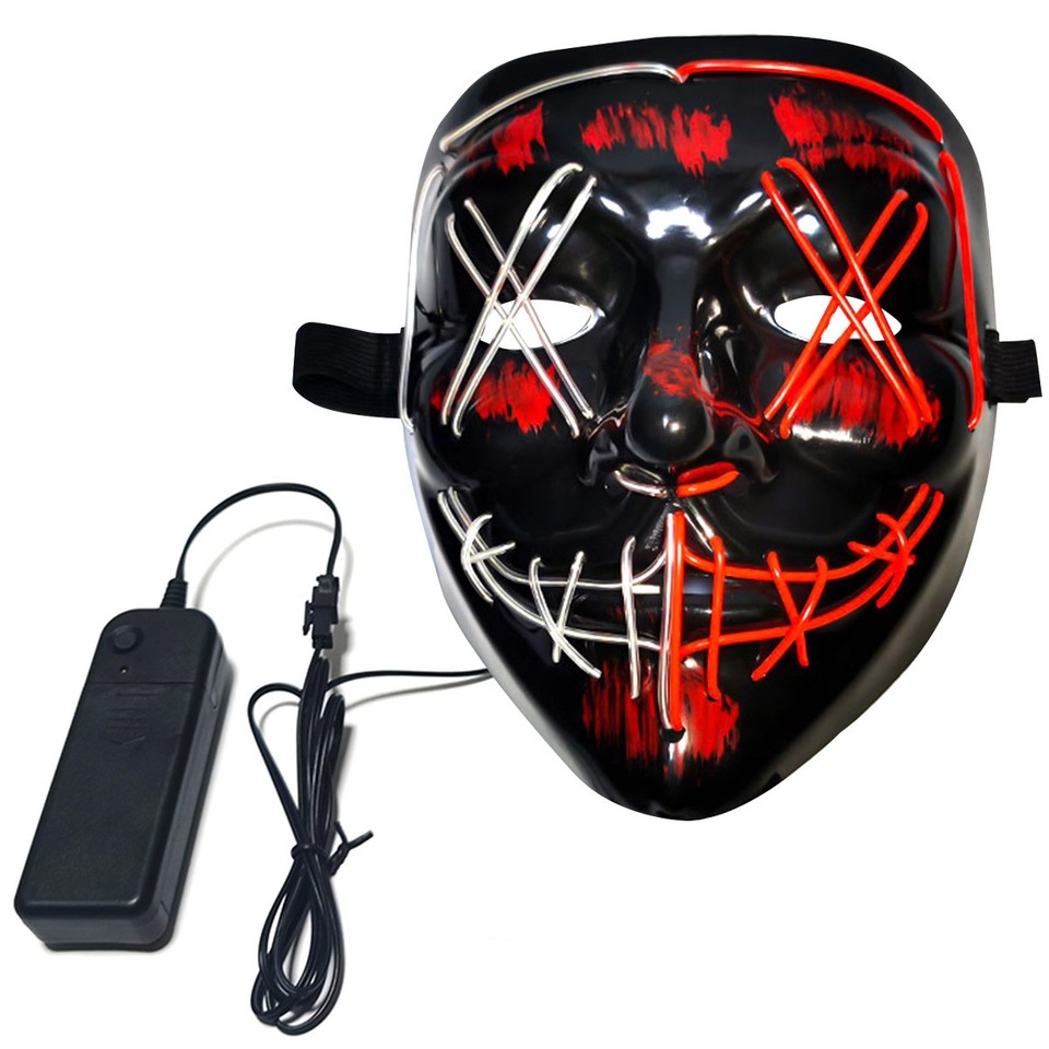 Halloween Clubbing Light Up LED Mask Costume Rave Cosplay Party Purge 3 ...