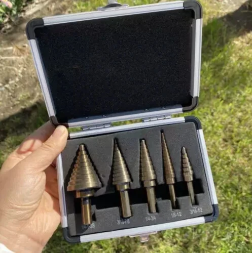 5Pcs HSS Cobalt Hole Large Metal Step Drill Bit Set Titanium Cutter ...
