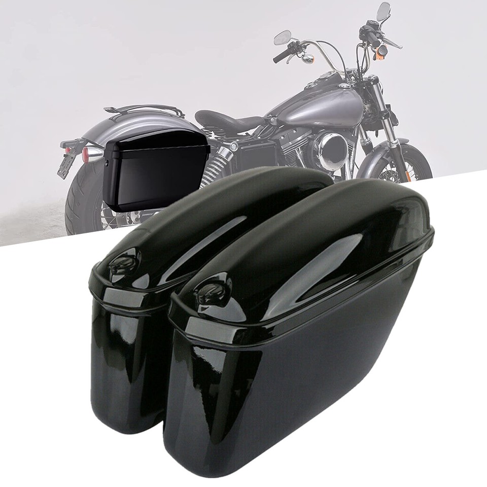 Glossy Black Side Cases 22L Hard Trunk Saddle Bags Rear Side Box for ...