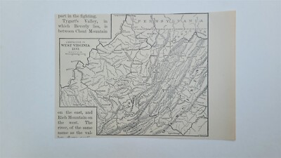 West Virginia Campaigns 1861 1888 Civil War Map | eBay