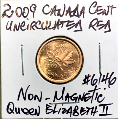 2009 Canada Cent BU Red Non-Magnetic RCM Logo Queen Elizabeth II ...