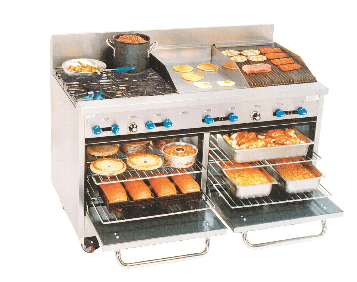 Comstock Castle F3226-18-1.5RB 60" Gas 4 Burner Restaurant Range w/ 2 ...