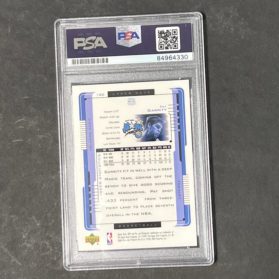 2001-02 Upper Deck #120 Pat Garrity Signed Card PSA Slabbed Auto Magic ...