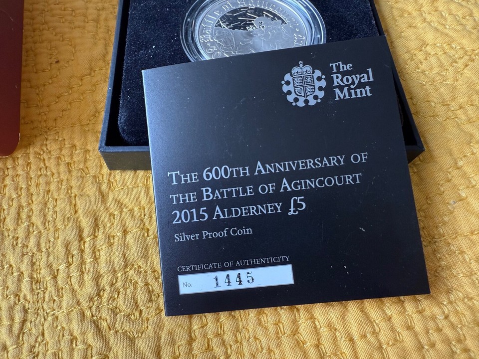 2015 Alderney BATTLE OF AGINCOURT 600th Ann. Silver Proof £5 Coin - 28 ...