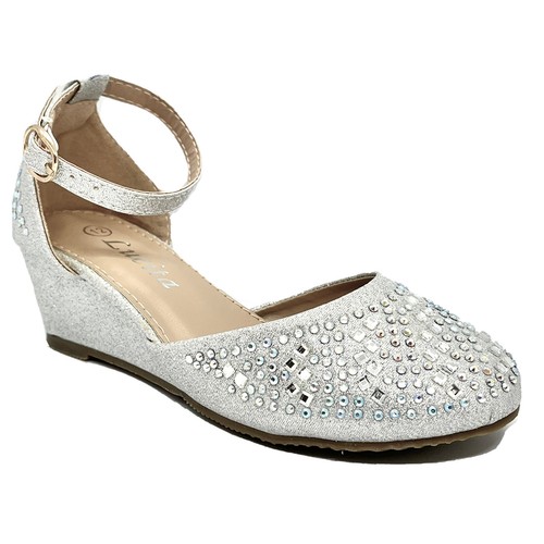 KOS3-002KM Girls' Silver Dress Pageant Evening & Party Shoes Youth size ...