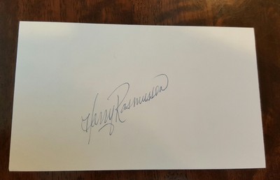 ERIC RASMUSSEN SIGNED 3X5 INDEX CARD CARDINALS PADRES RARE SIGNED HARRY ...