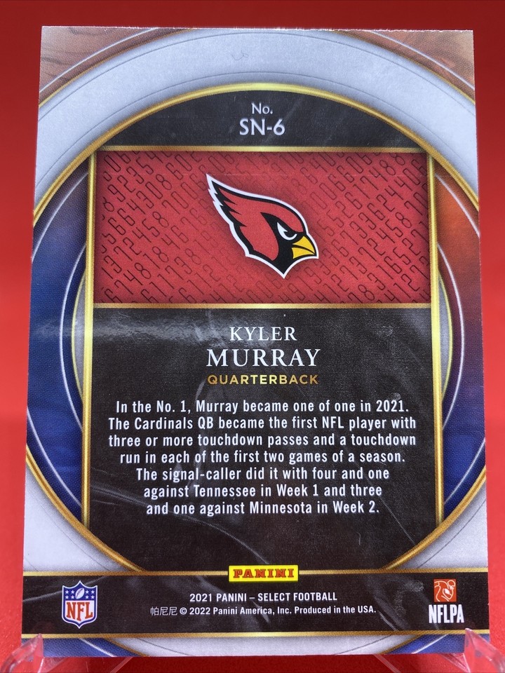 2021 NFL PANINI SELECT KYLER MURRAY NUMBERS #SN-6 Arizona Cardinals ...