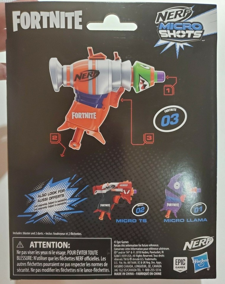 Lot Three (3) NEW 2018 NERF Micro Shots FORTNITE- Micro RL, Llama & TS ...