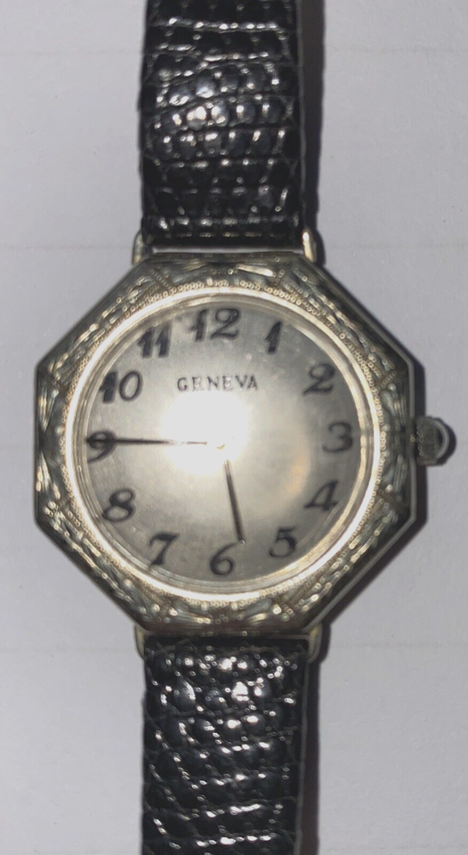 Vintage Geneva Octagon Womans Watch - Sterling Silver | eBay