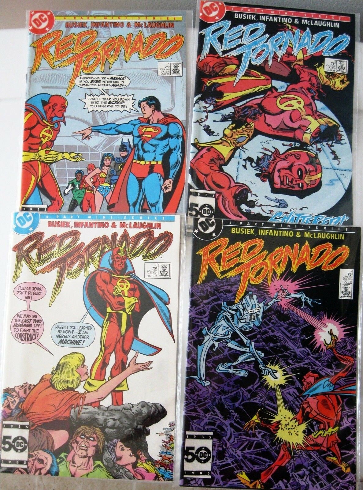 RED TORNADO 1 2 3 4 complete set (1985 mini-series, JLA, Justice League ...
