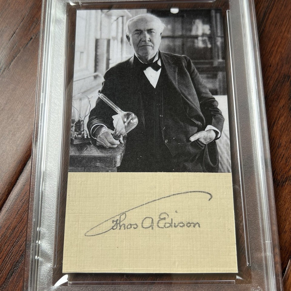 THOMAS EDISON * PSA/DNA * Autograph Cut Signature CUSTOM CARD Signed | eBay