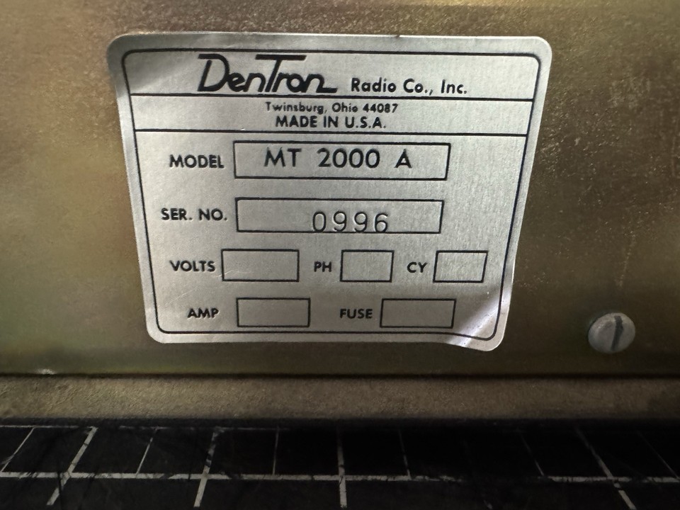 Dentron MT-2000A Antenna Tuner – Excellent Condition – Serial #0996 ...