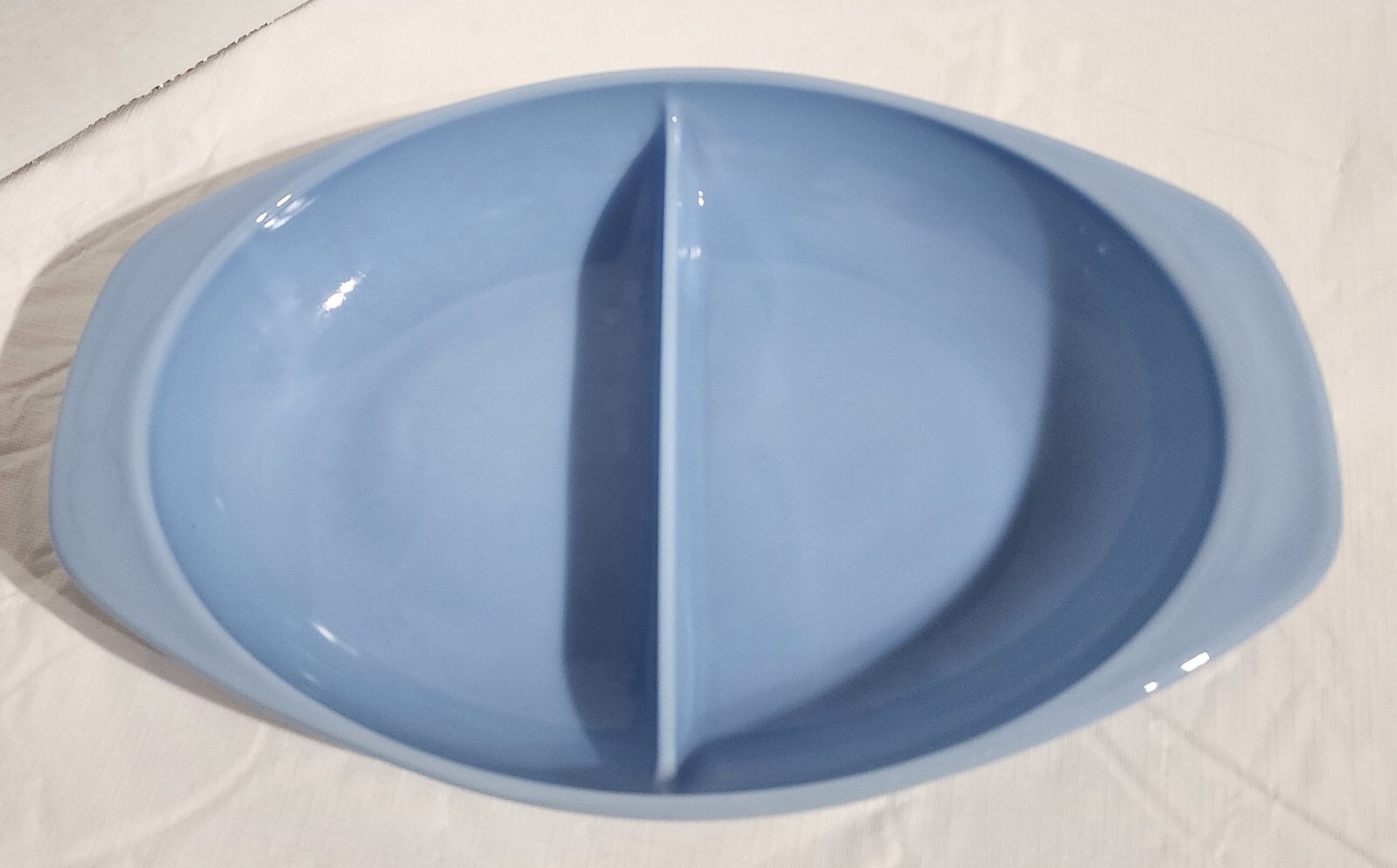 Vintage PYREX Delphite Blue 1.5 Qt Divided Serving Casserole Dish Bowl ...